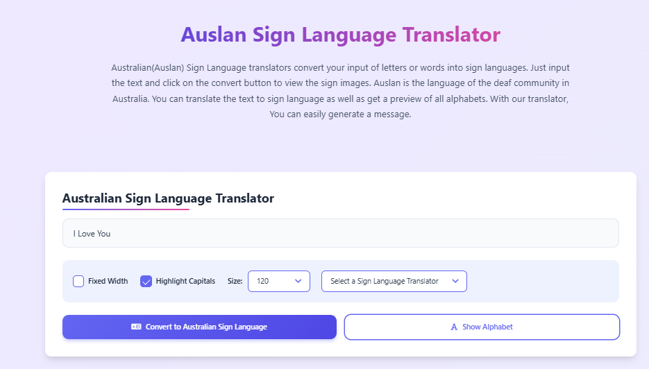 Auslan Sign Language Translator | Australia Sign Language