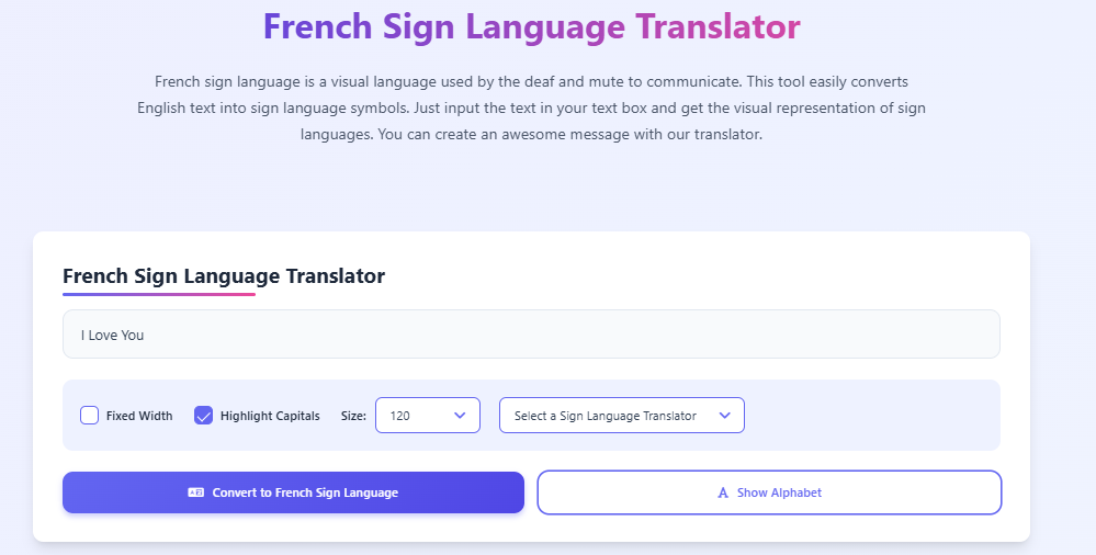 French Sign Language | Translator & Alphabet